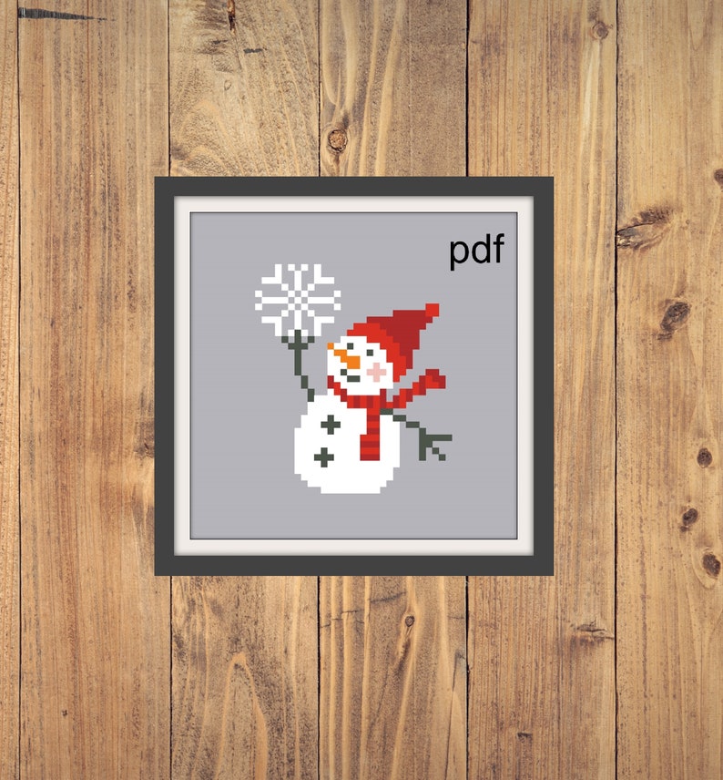 Snowman Cross Stitch Pattern Pdf Christmas Cross Stitch - Etsy