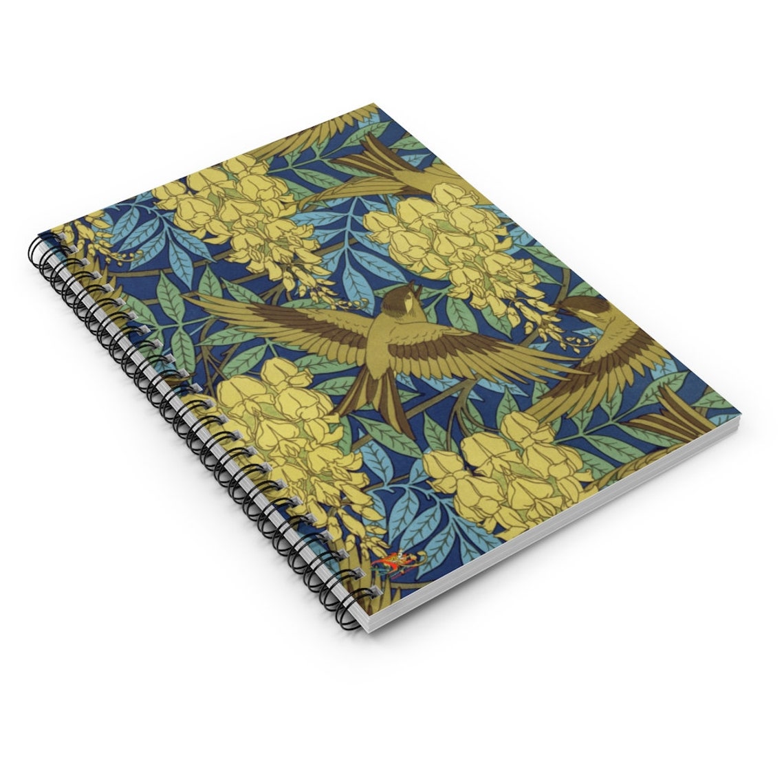 Sparrows and Wisteria glycine Flowers Ruled Spiral Notebook - Etsy