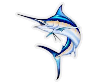 Blue Fish Sticker - Etsy