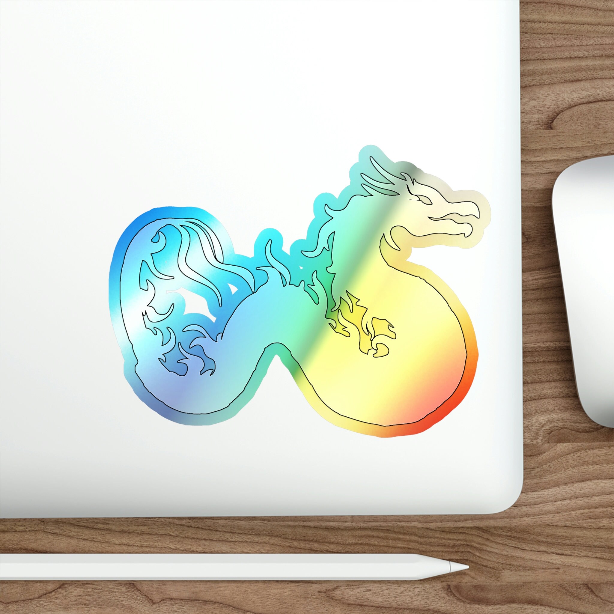 Chinese Fire Dragon Holographic Die-cut Sticker - Etsy
