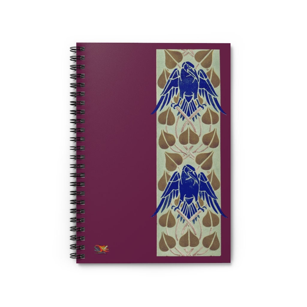 Art Nouveau Raven Border Rule Spiral Notebook - Etsy