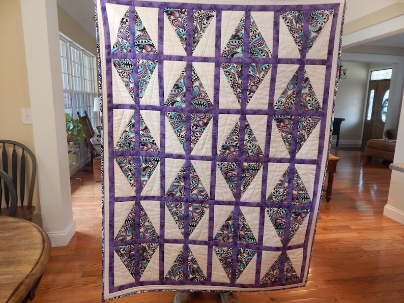 Purple Paisley Quilt - Etsy