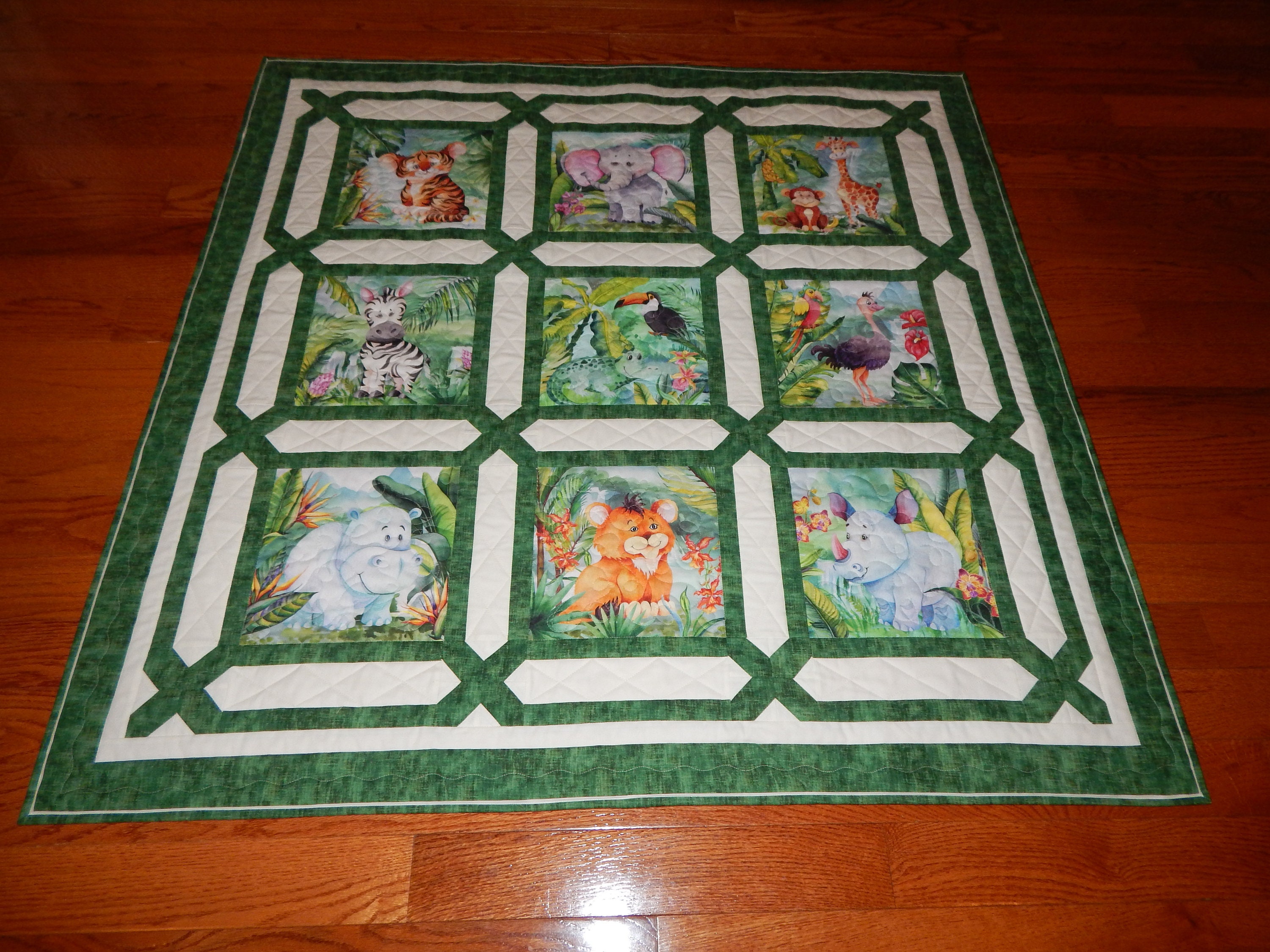 Whimsical Zoo Animals Quilt - Etsy