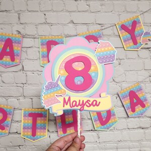 Pop It Theme Happy Birthday Banner. Pop It Birthday Party. Popit Banner ...