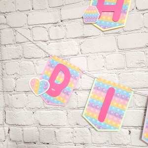 Pop It Theme Happy Birthday Banner. Pop It Birthday Party. Popit Banner ...