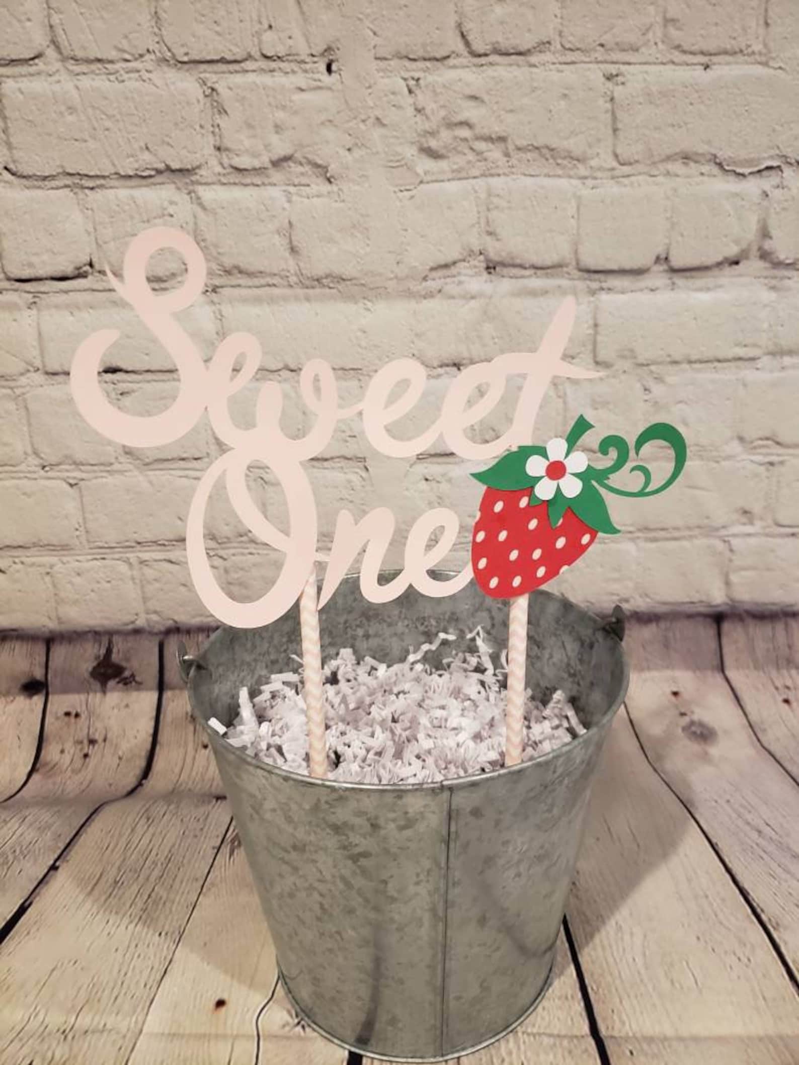 Strawberry Cake Topper. Sweet One Cake Topper. Smash Cake - Etsy