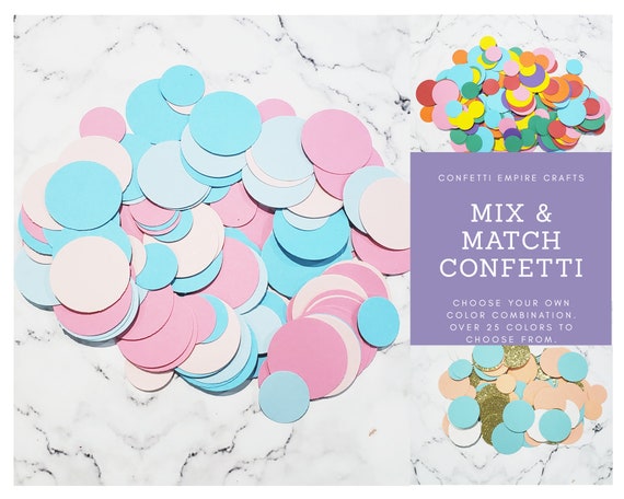 30+ Colors Personalized Round Paper Confetti. Mix & Match Circle Party ...