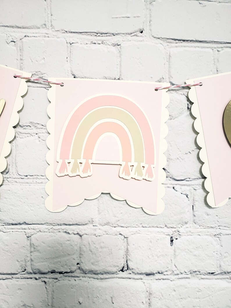Boho Rainbow Highchair Banner, First Birthday Garland - Etsy