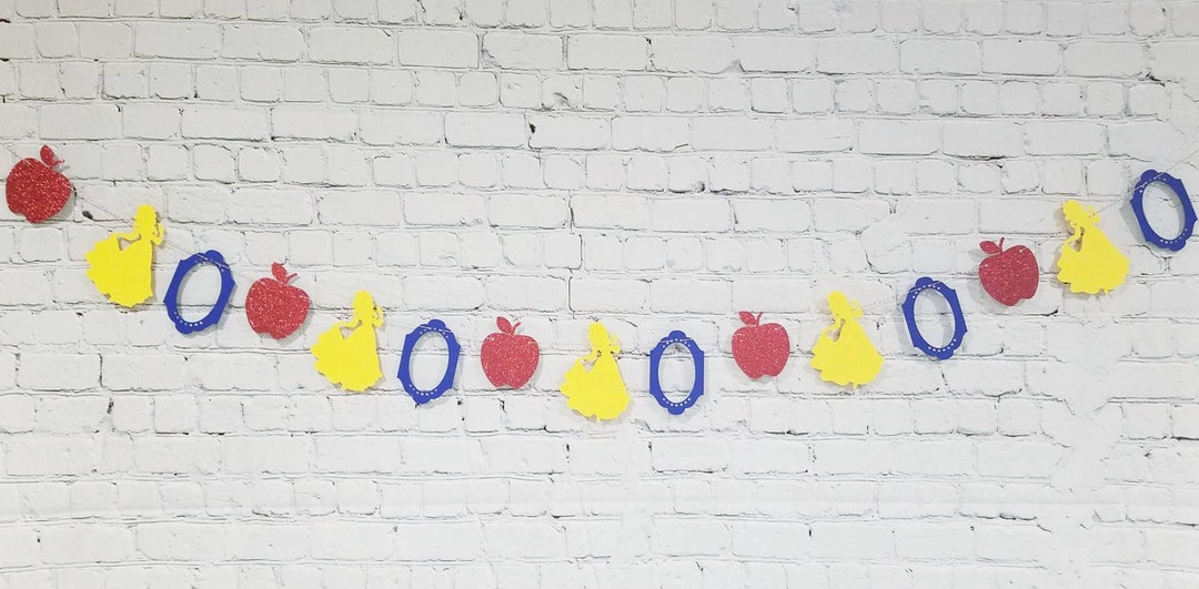 Princess Snow White and the Seven Dwarfs Birthday Party Banner - Etsy