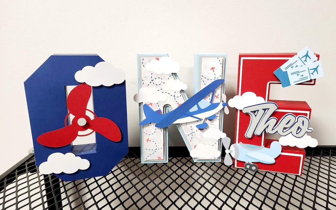 3d Time Flies Letters. Plane Party Decorations. Airplane Birthday Decor ...