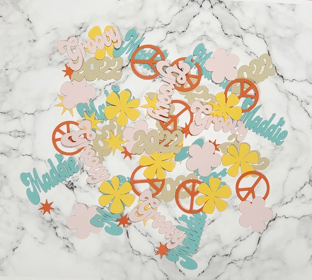 Graduation Confetti. Graduation Table Decor. Groovy Graduation Decor ...