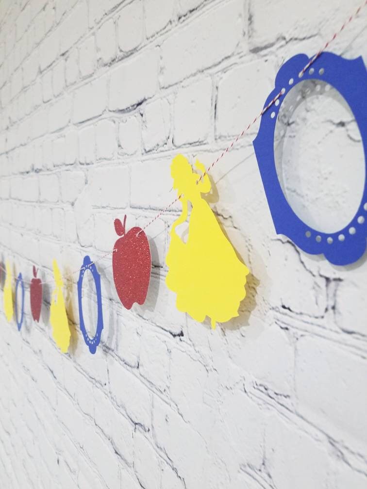 Princess Snow White and the Seven Dwarfs Birthday Party Banner | Etsy