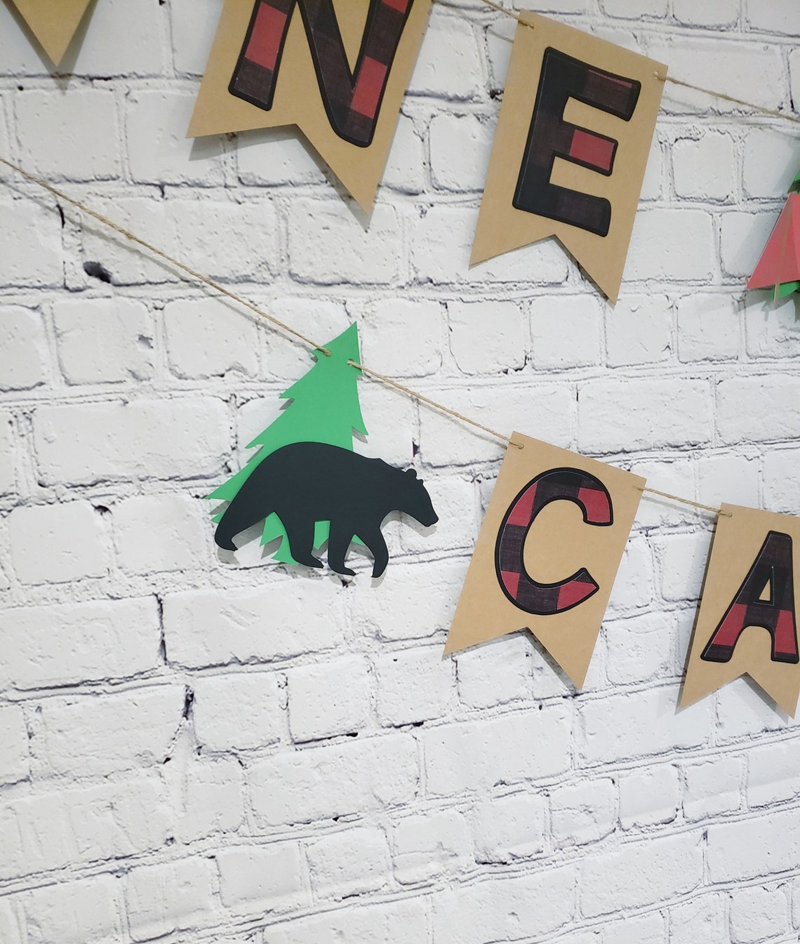 One Happy Camper Banner. Lumberjack Banner. Camping Birthday Banner ...