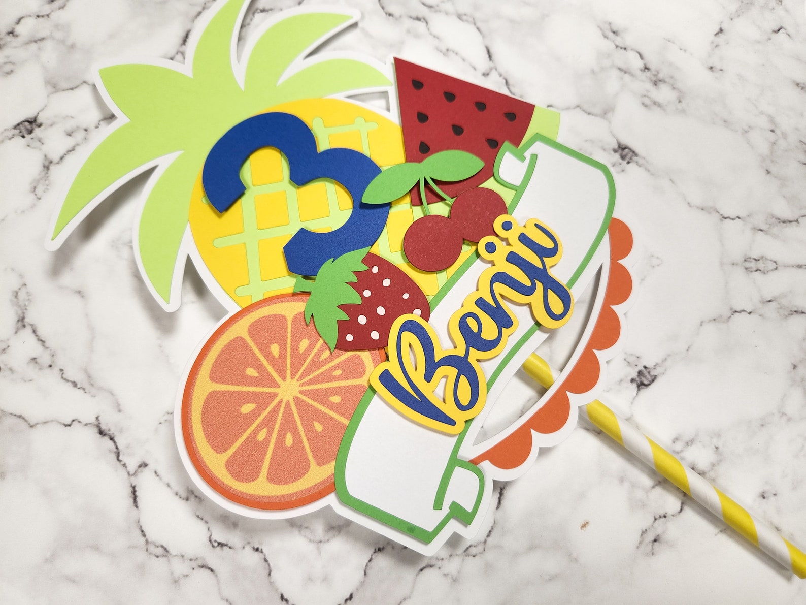 Tutti Frutti Cake Topper. Two-tti Fruitti Cake Topper. Twotti - Etsy