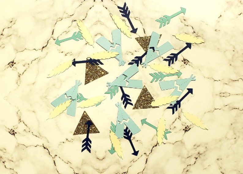 Boho Party Confetti: Teepees, Arrows, Feathers - 150 Piece - Etsy
