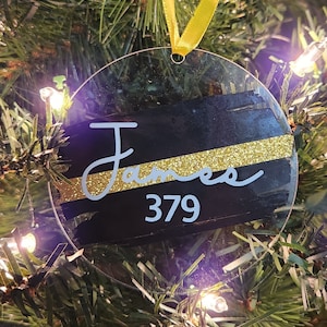 Personalized Dispatcher Christmas Ornament. Thin Yellow Line. 911 ...