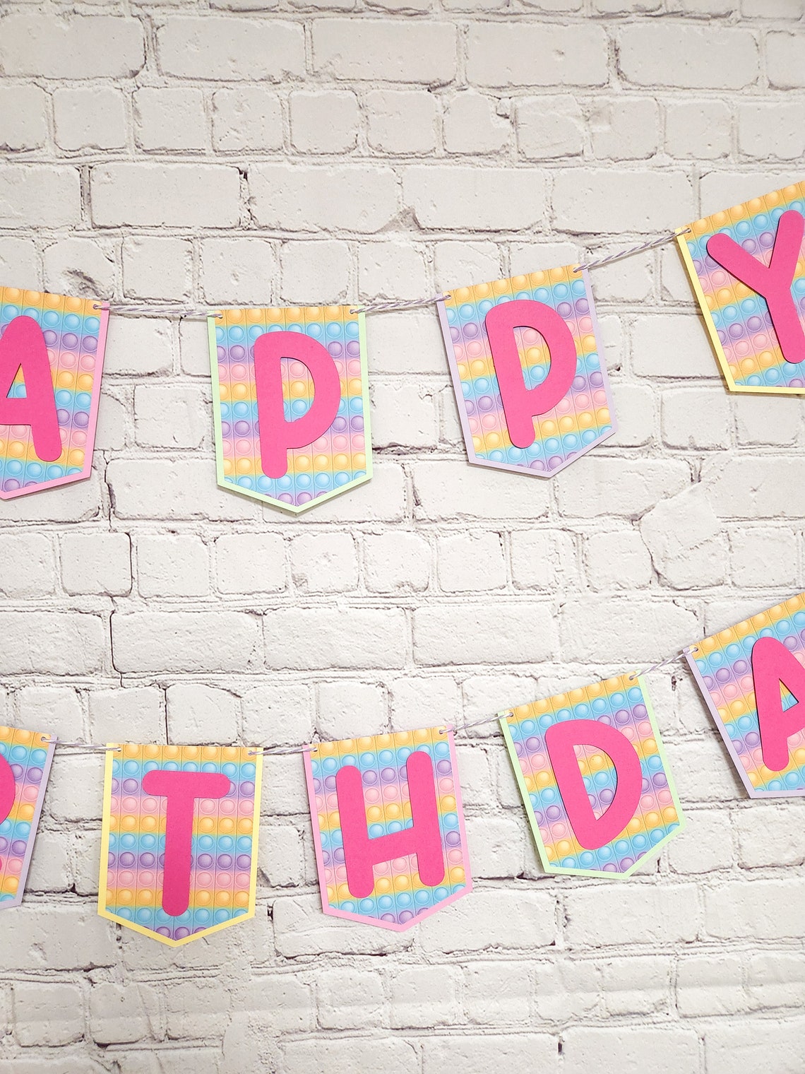Pop It Theme Happy Birthday Banner. Pop It Birthday Party. Popit Banner ...