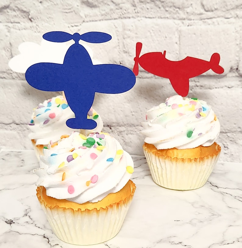 Airplane Cupcake Toppers. Time Flies Cupcake Toppers. Airplane - Etsy
