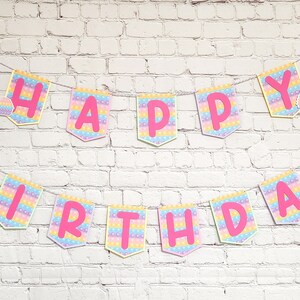 Pop It Theme Happy Birthday Banner. Pop It Birthday Party. Popit Banner ...