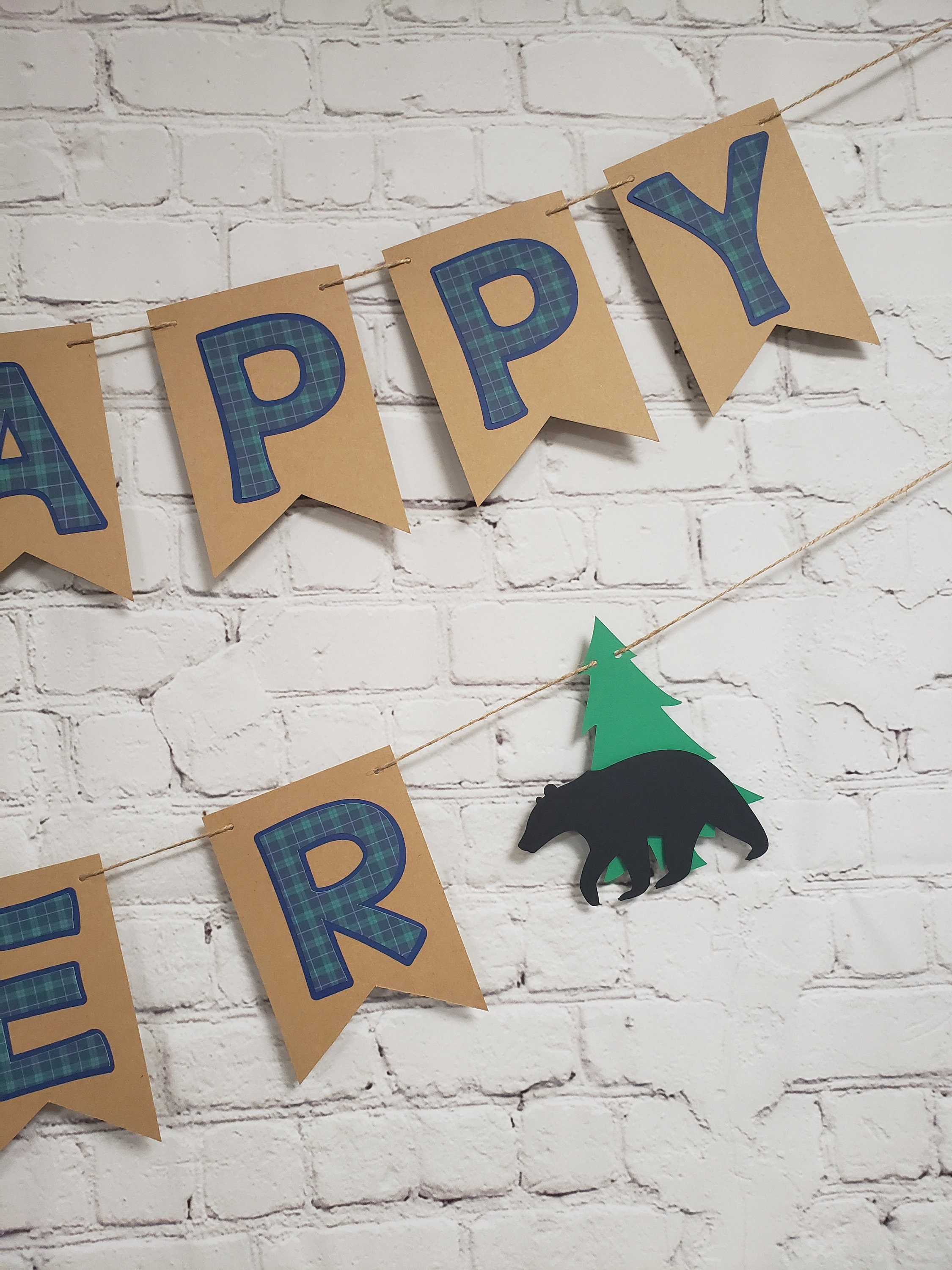 One Happy Camper Banner. Lumberjack Banner. Camping Birthday - Etsy