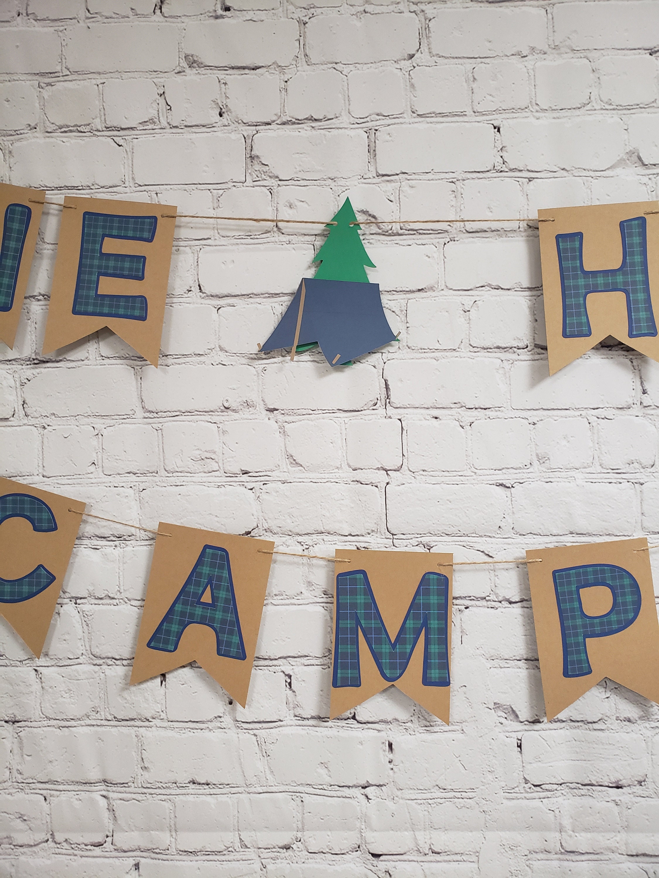 One Happy Camper Banner. Lumberjack Banner. Camping Birthday - Etsy