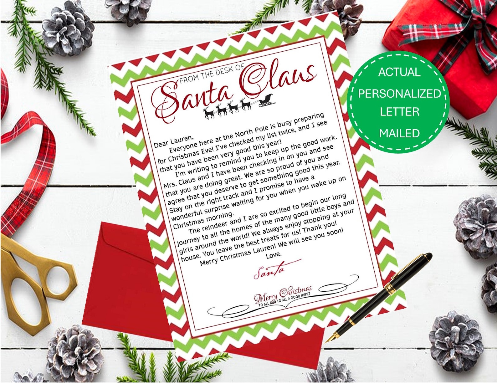 Personalized Letter From Santa. Letter From Santa Claus. Christmas Eve ...