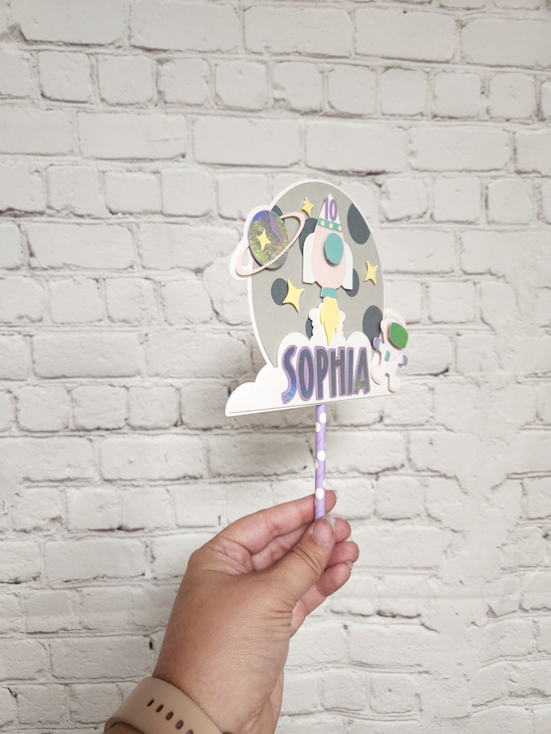 Outer Space Cake Topper. Astronaut Party. Galaxy Birthday Party. Two ...