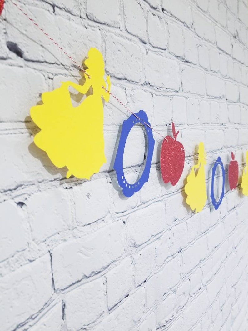 Princess Snow White and the Seven Dwarfs Birthday Party Banner | Etsy