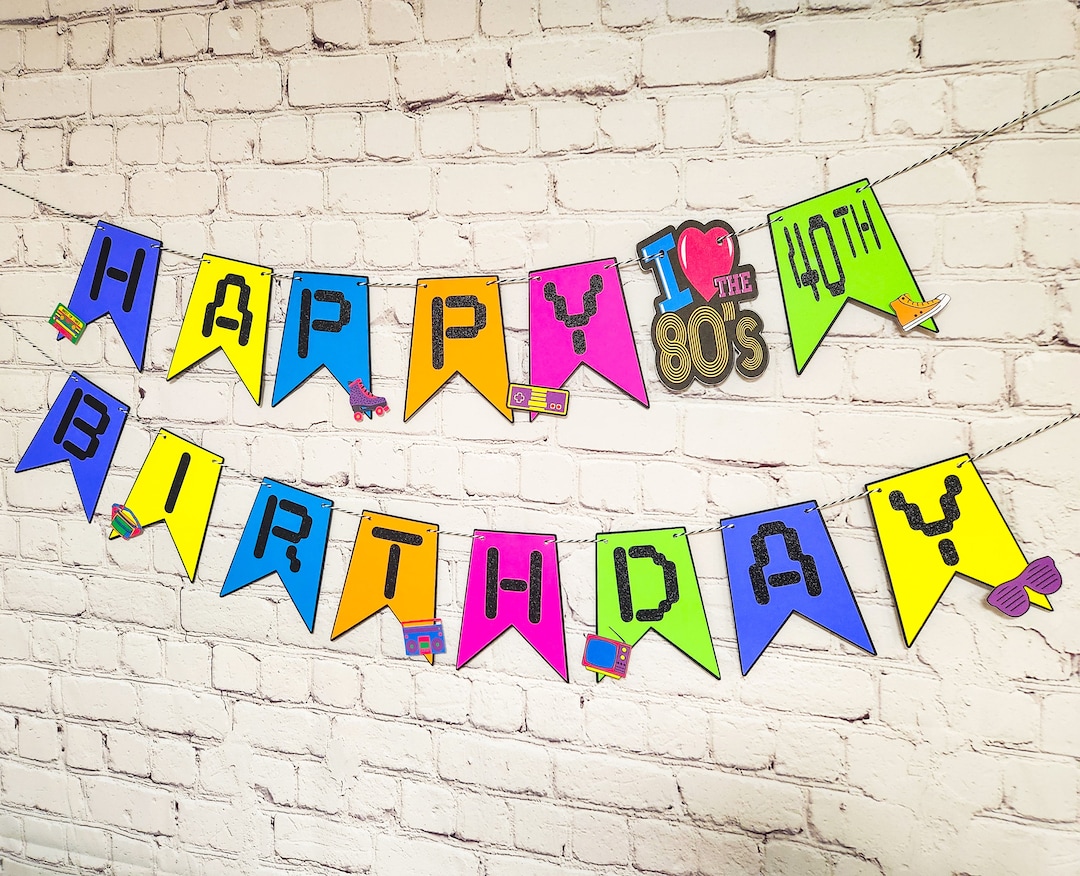 80s Birthday Banner. 80s Banner. 80s Party. 80s Decorations. 80s ...