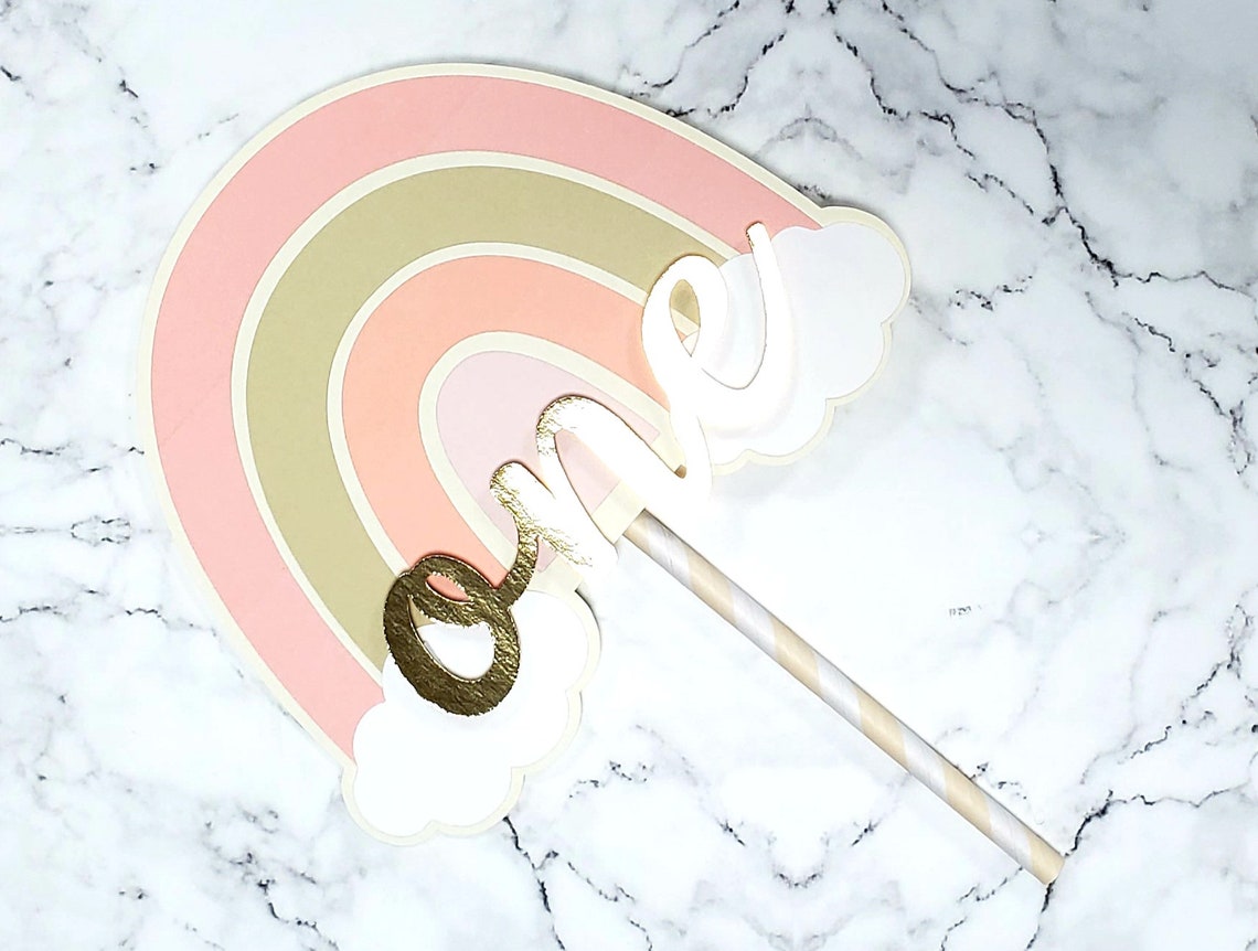 Boho Rainbow Cake Topper. Rainbow One Cake Topper. Boho First - Etsy