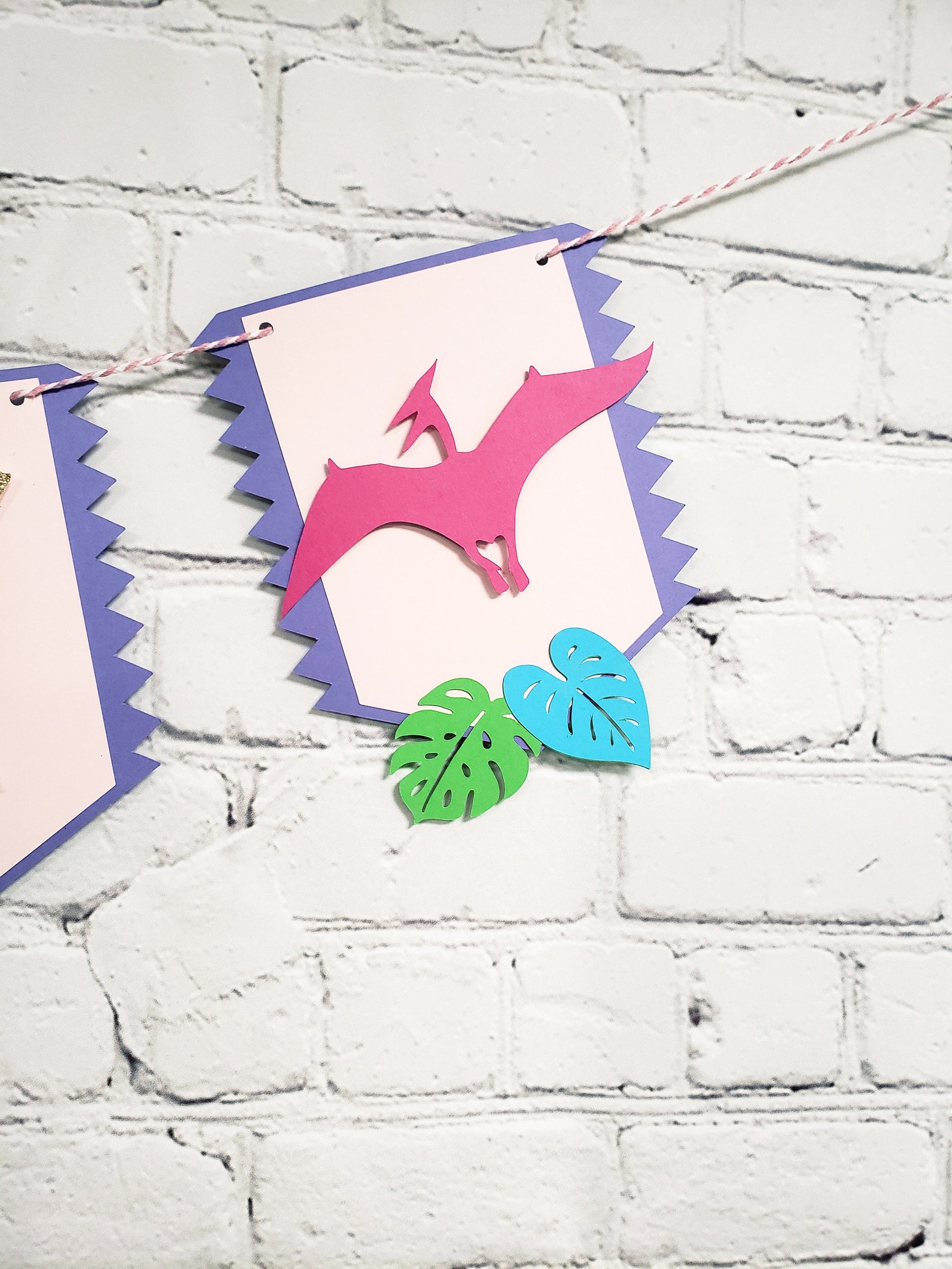 Personalized Dinosaur Name Banner. Girl Dinosaur Banner. Dino Party ...