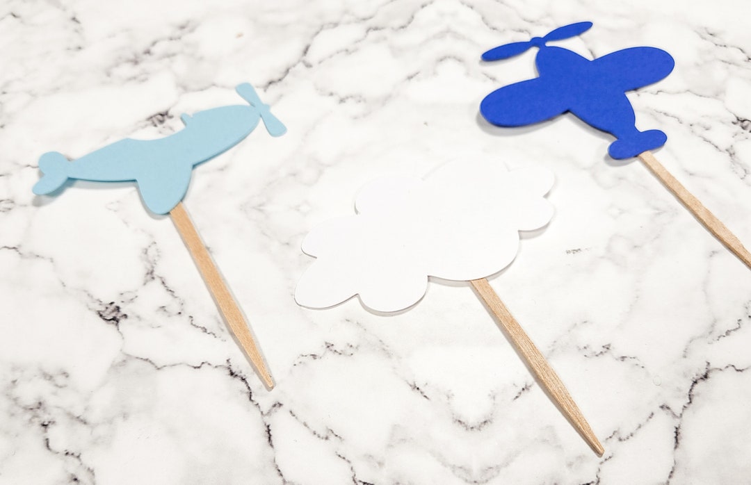 Airplane Cupcake Toppers. Time Flies Cupcake Toppers. Airplane Decor ...