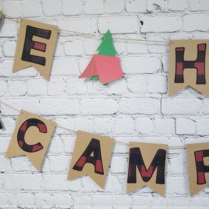 One Happy Camper Banner, Lumberjack First Birthday Decor - Etsy