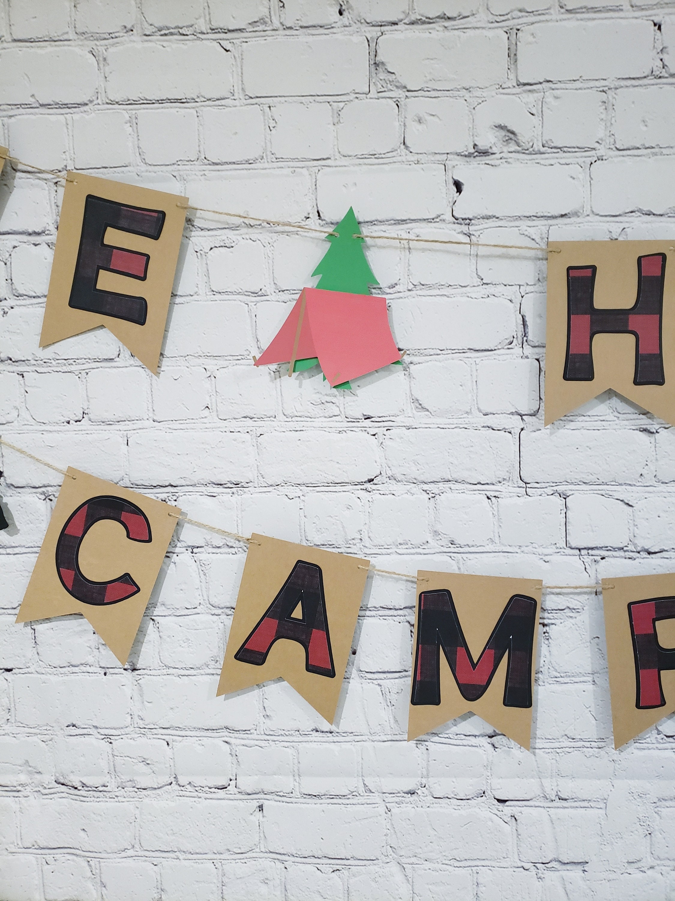 One Happy Camper Banner. Lumberjack Banner. Camping Birthday - Etsy