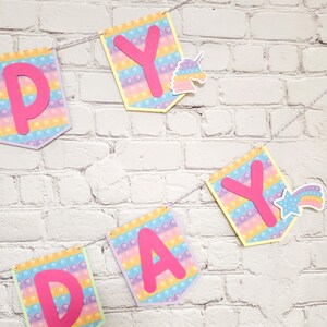 Pop It Theme Happy Birthday Banner. Pop It Birthday Party. Popit Banner ...