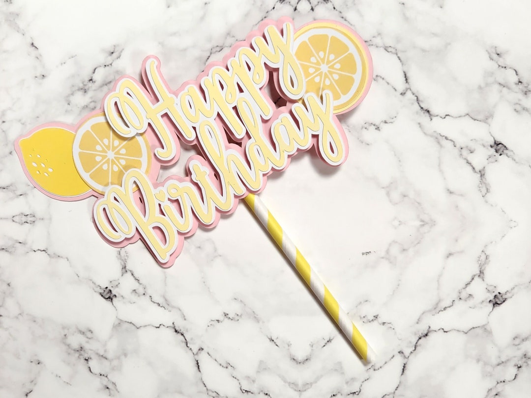 Lemon Cake Topper. Lemonade Birthday. Pink Lemonade Cake Topper. Tutti ...