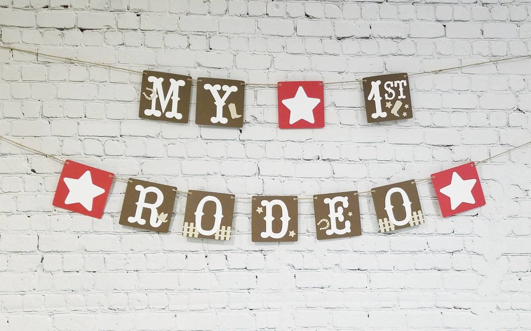 My First Rodeo Birthday. My First Rodeo Banner. Cowboy - Etsy