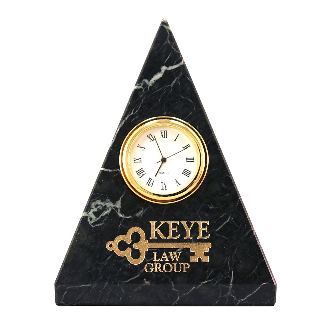 4" Engraving Black Zebra Marble Pyramid Clock - Etsy