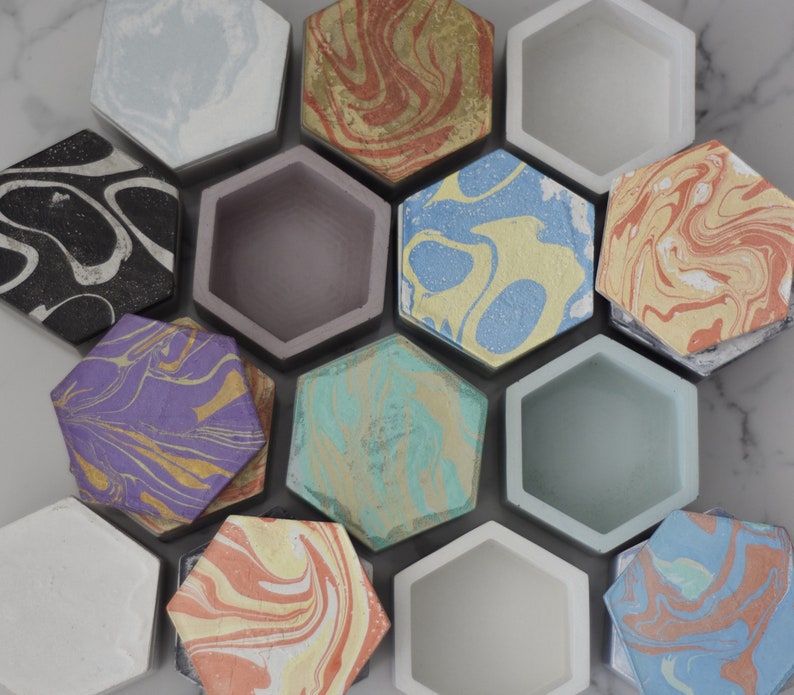 Jewelry Box/planter/tinkle Box/ Geometric Concrete Pots - Etsy