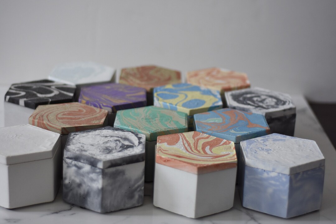 Jewelry Box/planter/tinkle Box/ Geometric Concrete Pots - Etsy