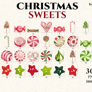 Christmas Lollipop Clipart. Christmas Decor. Christmas Png. Candy Cane ...