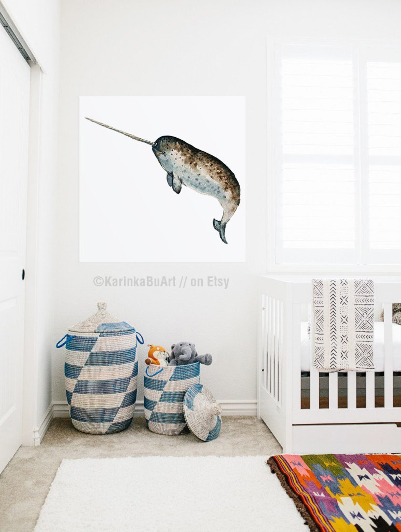 Narwhal Poster Watercolor Print Art Print Arctic Whale Print - Etsy