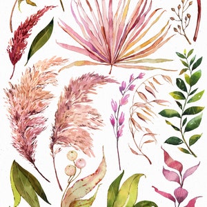 Floral Elements Boho Clipart Purple Flower Svg Marsala Flowers ...