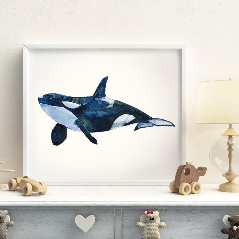 Orca Painting Killer Whale Print Watercolor Print Poster Sea Art ...
