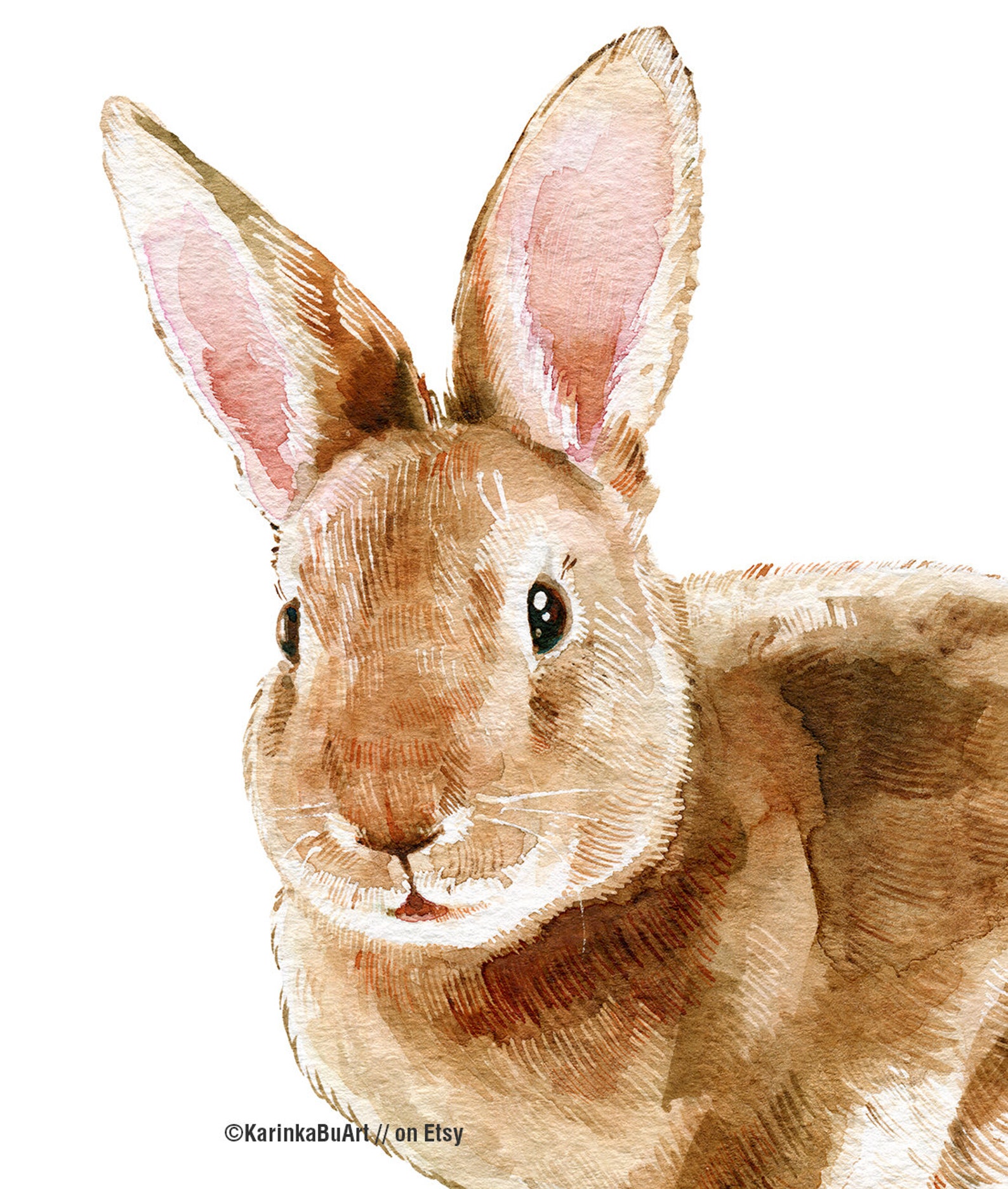 Watercolor Print Bunny Painting Print Set of 2. Easter Bunny. Nursery ...