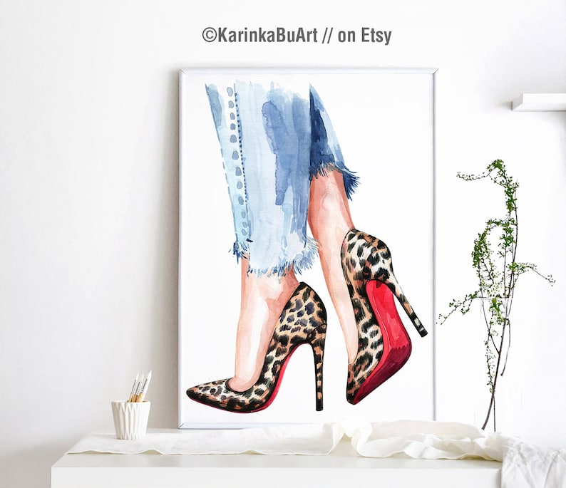 Fashion Sketch Red Shoes Art Print Shoes Illustration Shoes - Etsy
