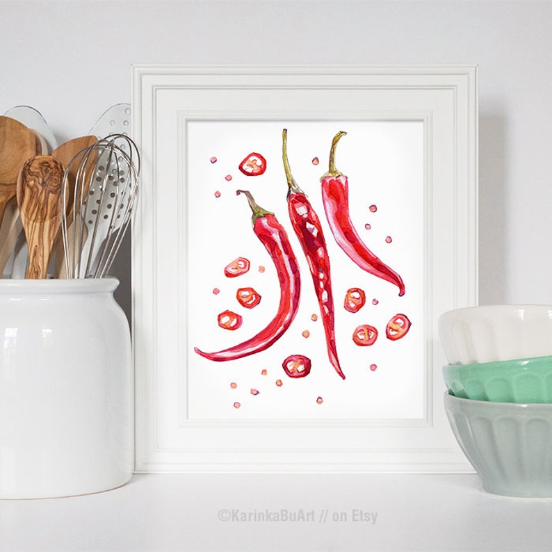 Poster Kitchen Print Printable Wall Art Watercolor Print - Etsy