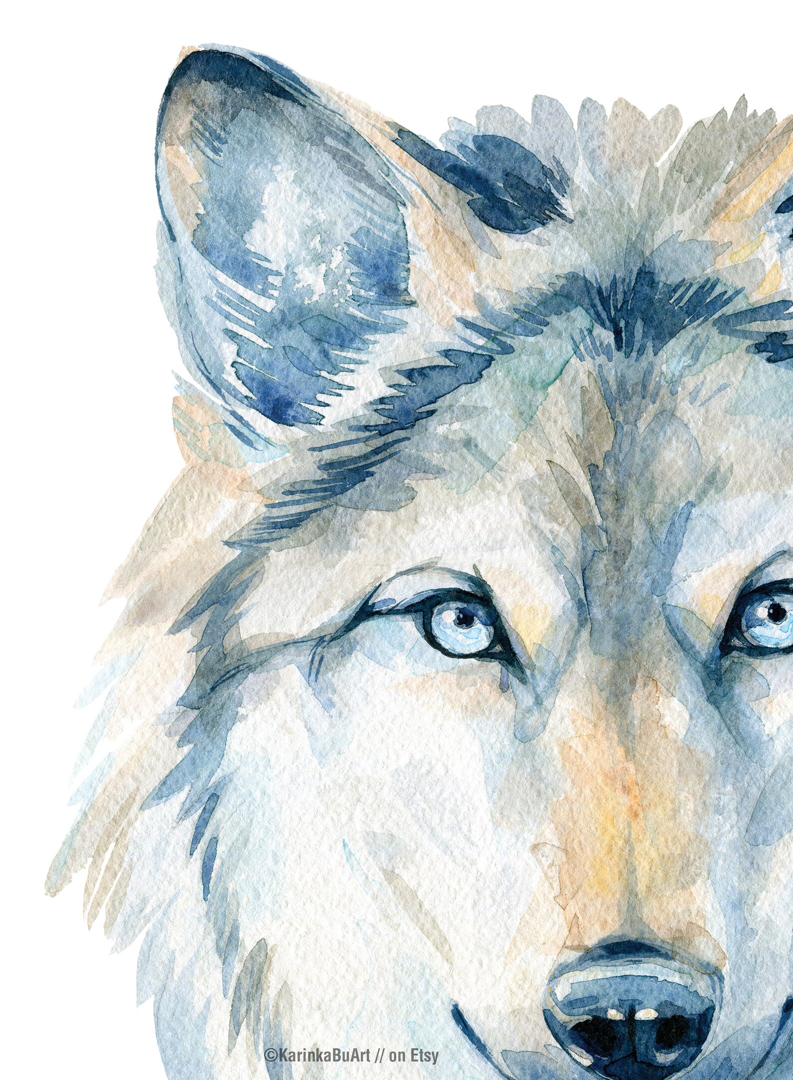 Wolf Watercolor Printable. Digital Download Print Watercolor - Etsy Canada