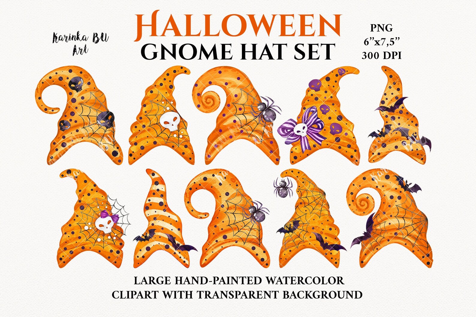 Halloween Gnome Hat Png Watercolor Halloween Clipart Halloween Decor ...