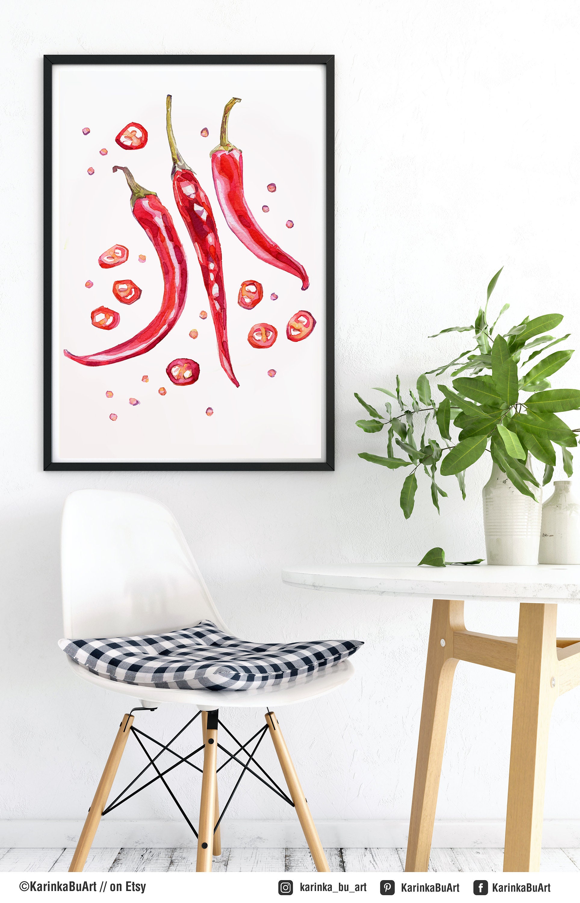 Poster Kitchen Print Printable Wall Art Watercolor Print | Etsy